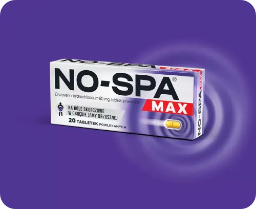 NO-SPA® MAX uwalnia od skurczowego bólu brzucha